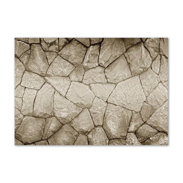 Williston Forge Steinmauer - Kunstdrucke auf Leinwand | Wayfair.de